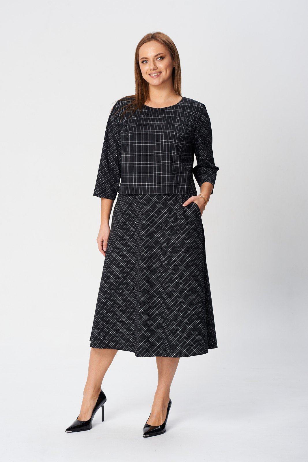 Платье 7797-1 клетка Tvin купить в интернет магазине Велесмода